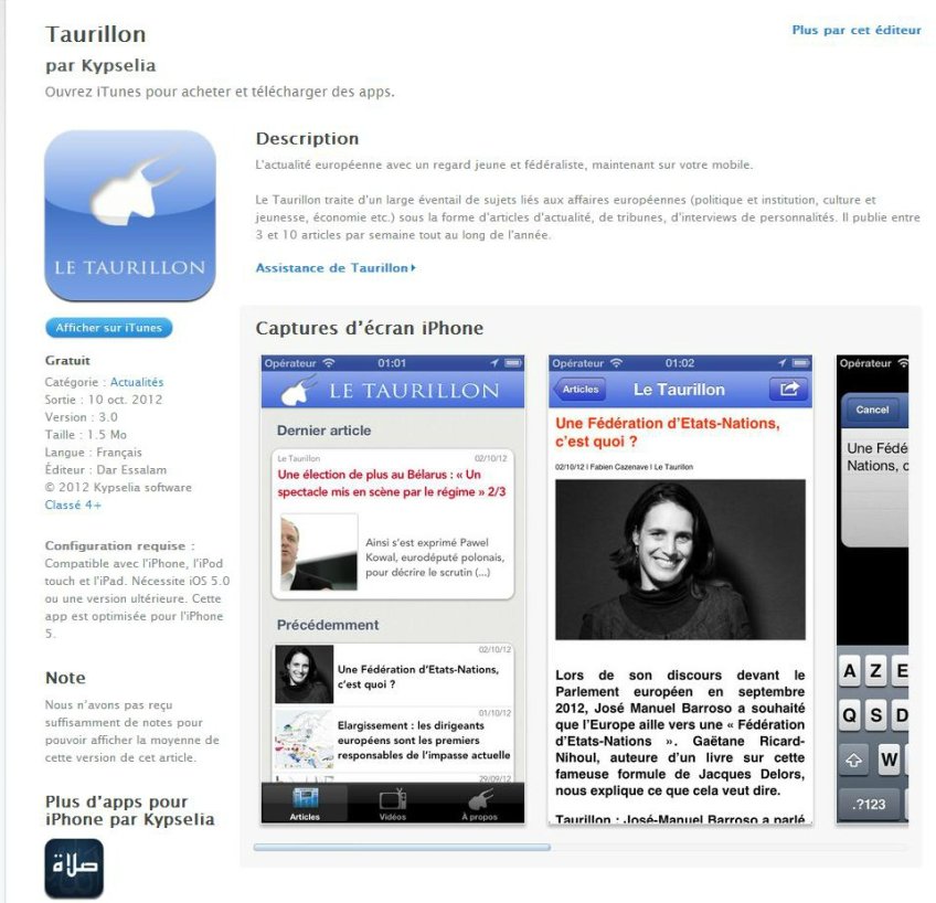 Le Taurillon se lance sur iPhone - Le Taurillon